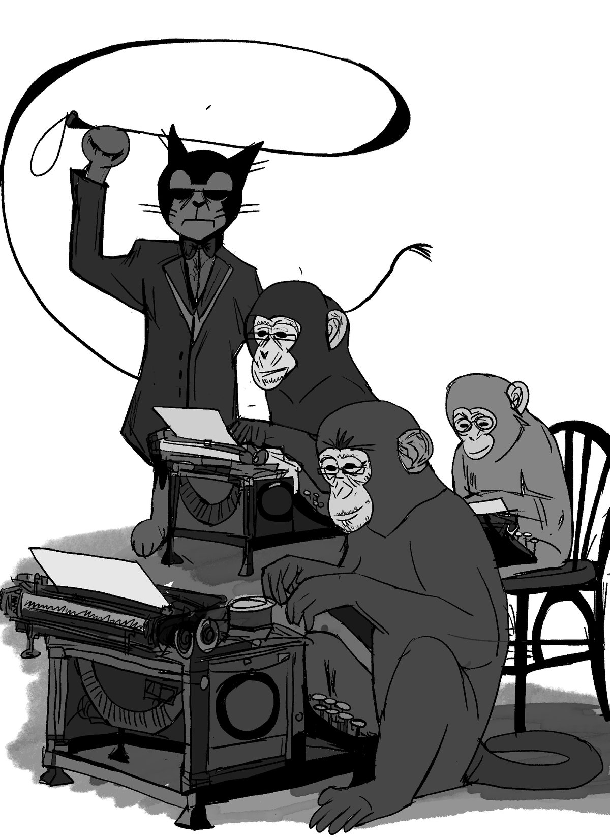 chimp typewriter comic